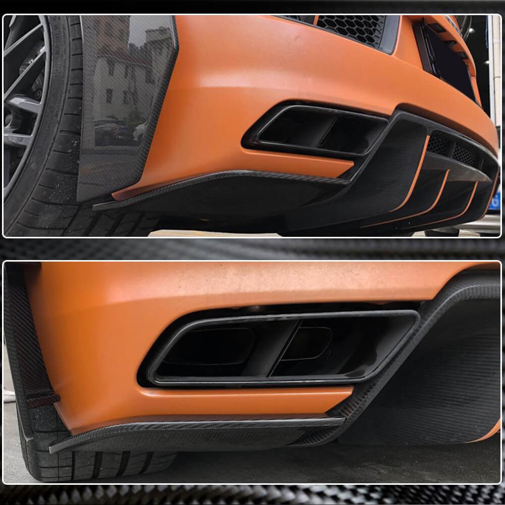 Audi R8 V10 Carbon Fiber Rear Bumper Splitter Aprons | Exterior Mods