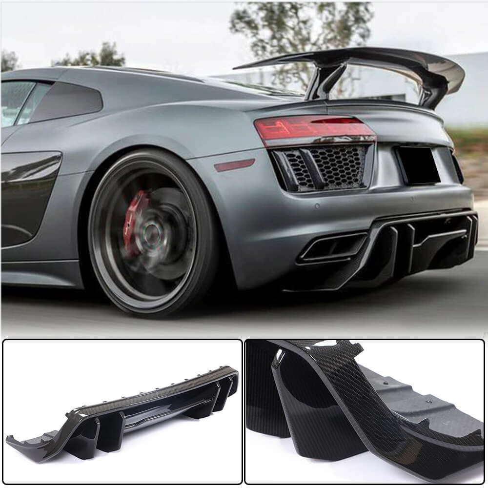 Audi R8 V10 Dry Carbon Fiber Rear Bumper Diffuser Lip | Exterior Mods