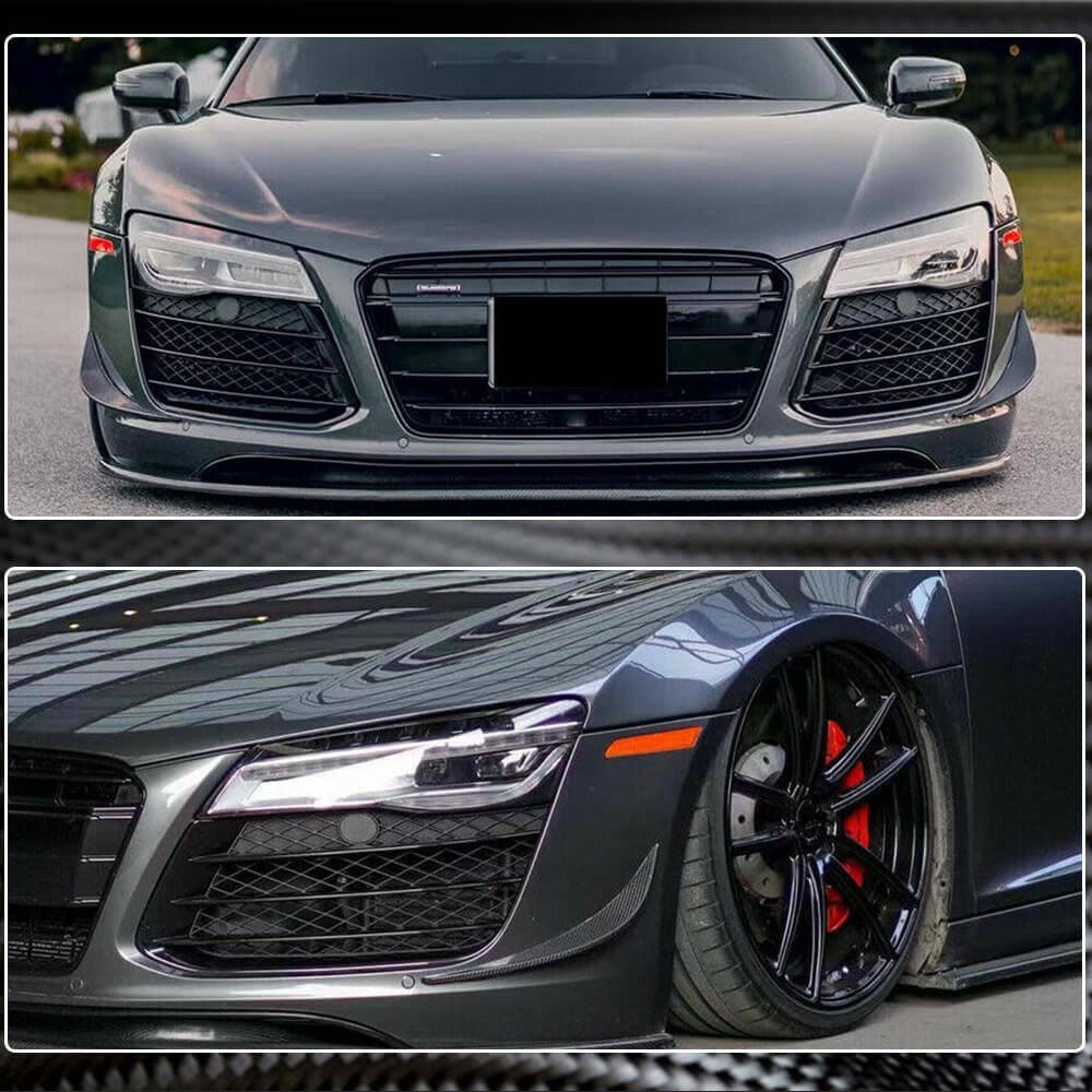 Audi R8 Carbon Fiber Front Bumper Canard Air Vent Fins | Exterior Mods ...