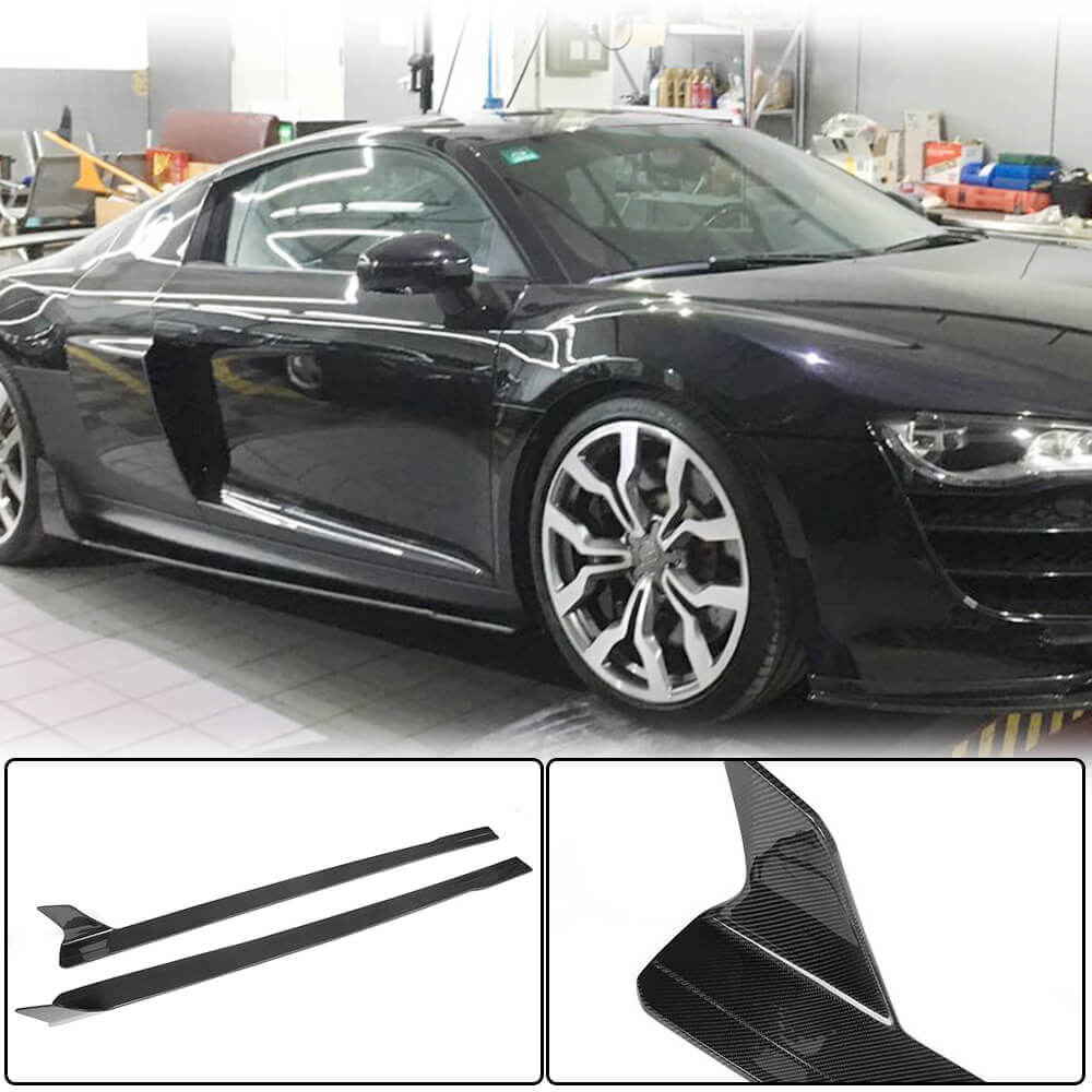 Audi R8 V8 V10 GT Carbon Fiber Side Skirts Extension | Exterior Mods