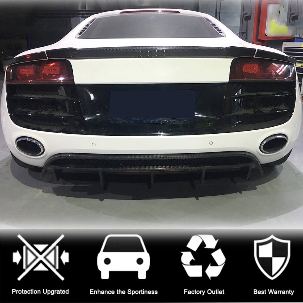 Audi R8 V8 V10 Carbon Fiber Rear Bumper Diffuser Lip | Exterior Mods ...