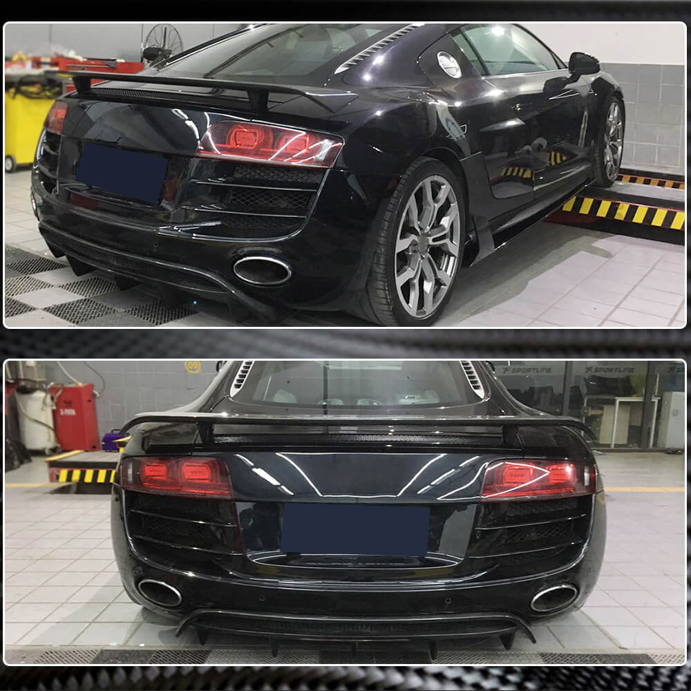 Audi R8 V8 V10 Carbon Fiber Rear Bumper Diffuser Lip | Exterior Mods