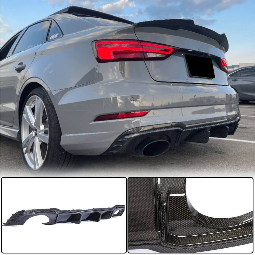 Audi RS3 8V.5 Sedan Facelift 2017-2019 Rear Bumper Diffuser Carbon ...