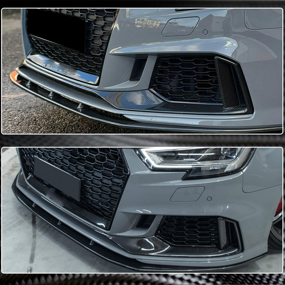 Audi RS3 8V.5 Dry Carbon Fiber Front Bumper Canard Air Scoop Vent Trims