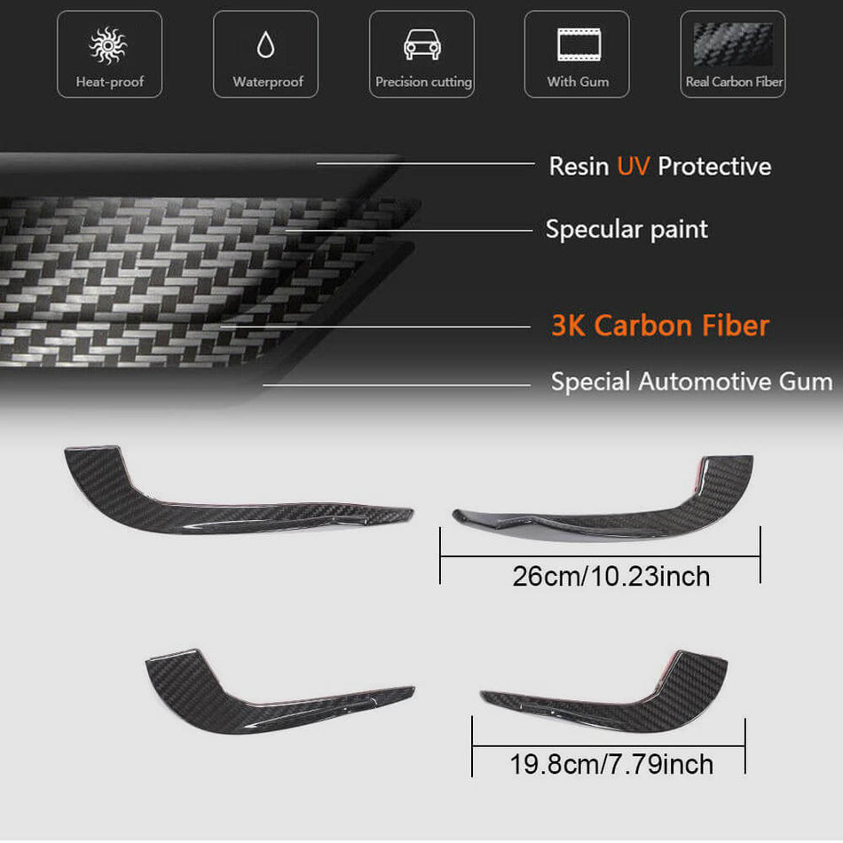 Audi RS3 Dry Carbon Fiber Front Bumper Canard Air Vent Aero Flicks