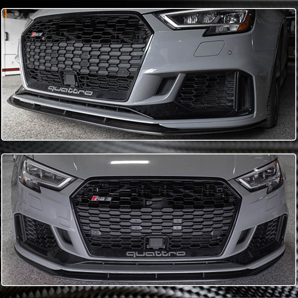 Audi RS3 8V Carbon Fiber Front Bumper Lip Spoiler | Exterior Mods