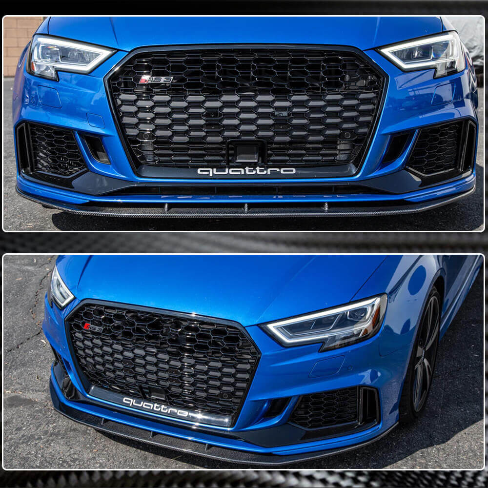 Audi RS3 8V Carbon Fiber Front Bumper Lip Spoiler | Exterior Mods