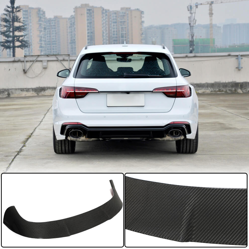 Audi RS4 B9 Typ 8W Dry Carbon Fiber Rear Spoiler & Roof Window Wing