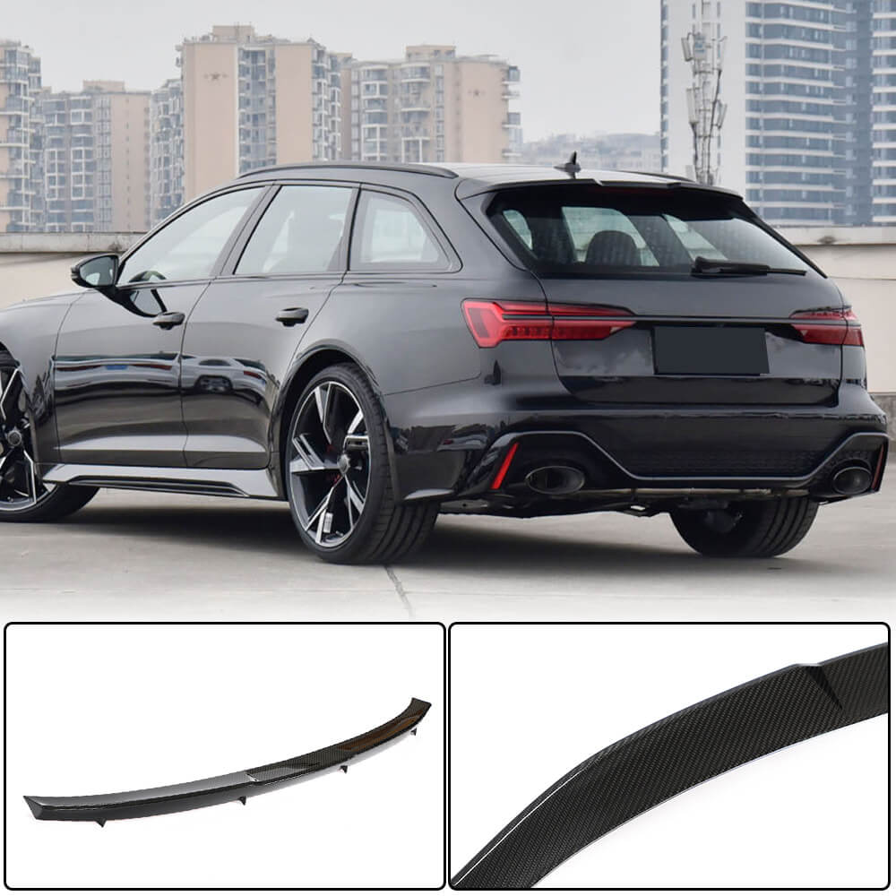 Audi RS6 C8 Dry Carbon Fiber Rear Spoiler & Middle Window Wing Lip