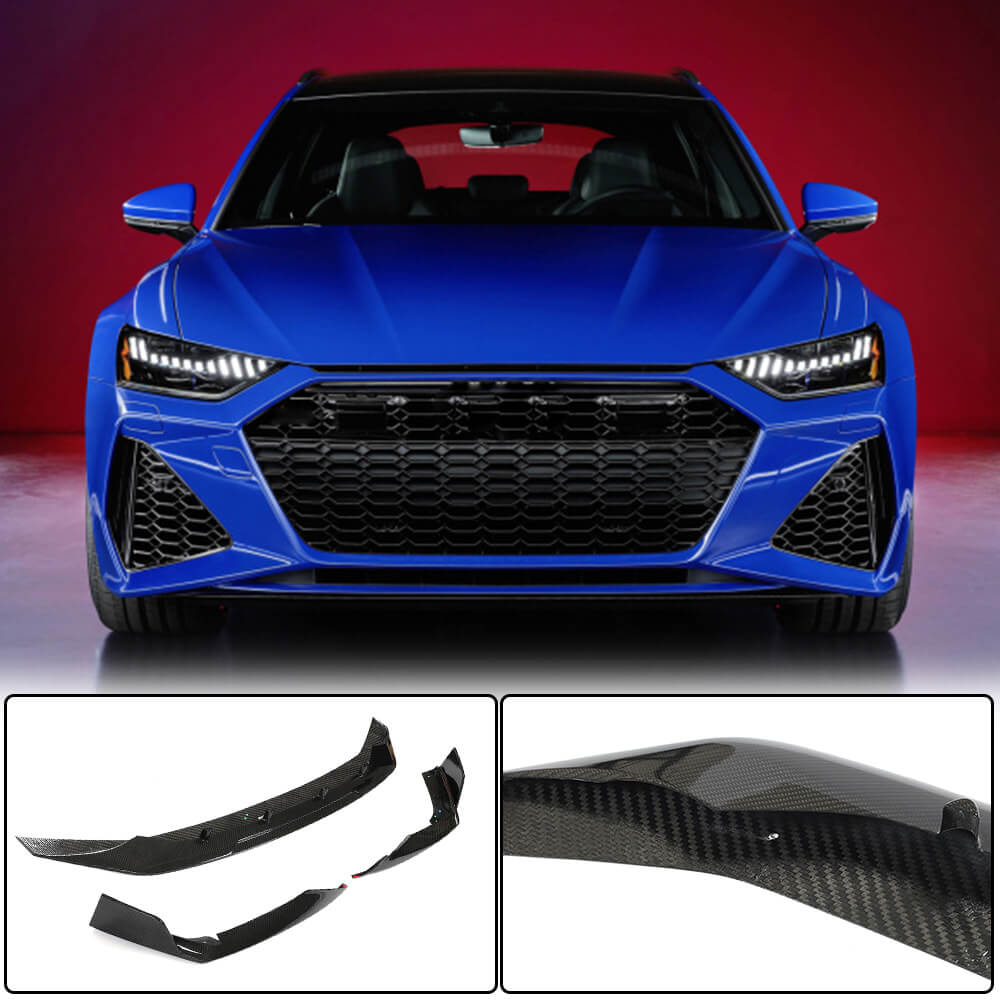 Audi RS6 C8 Dry Carbon Fiber Front Lip Spoiler Splitter | Exterior Mods