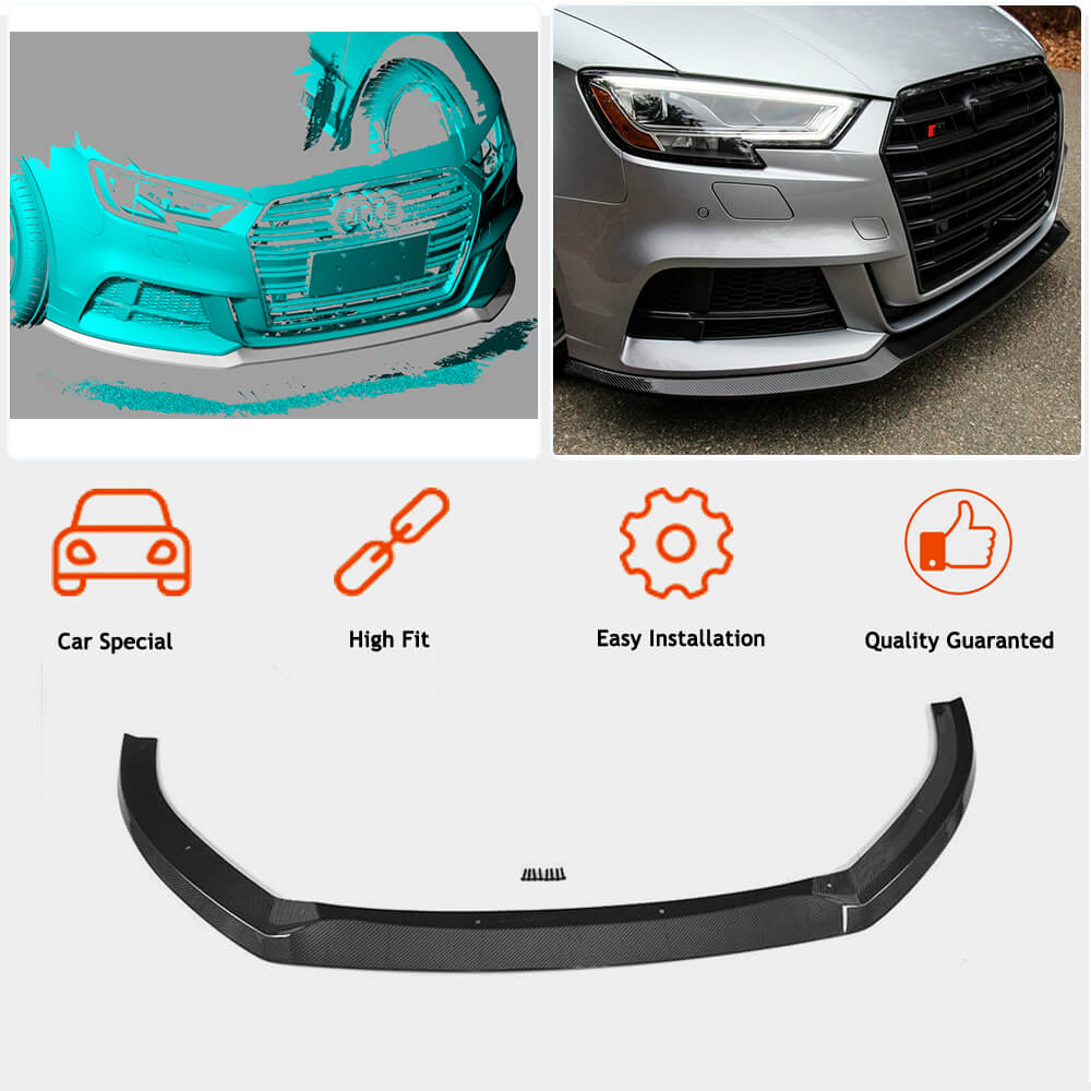 Audi A3 8V Sline S3 Facelift Carbon Fiber Front Bumper Lip Spoiler ...