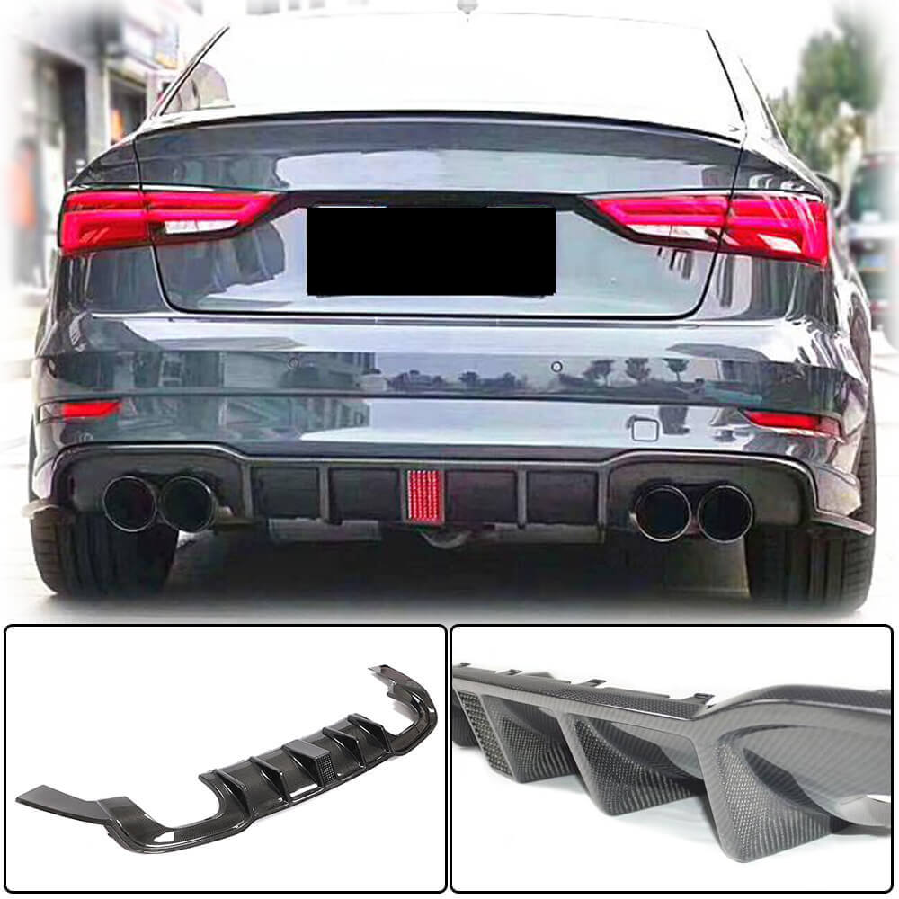 Audi S3 A3 Sline 8V.5 Carbon Fiber Rear Bumper Diffuser | Exterior Mods