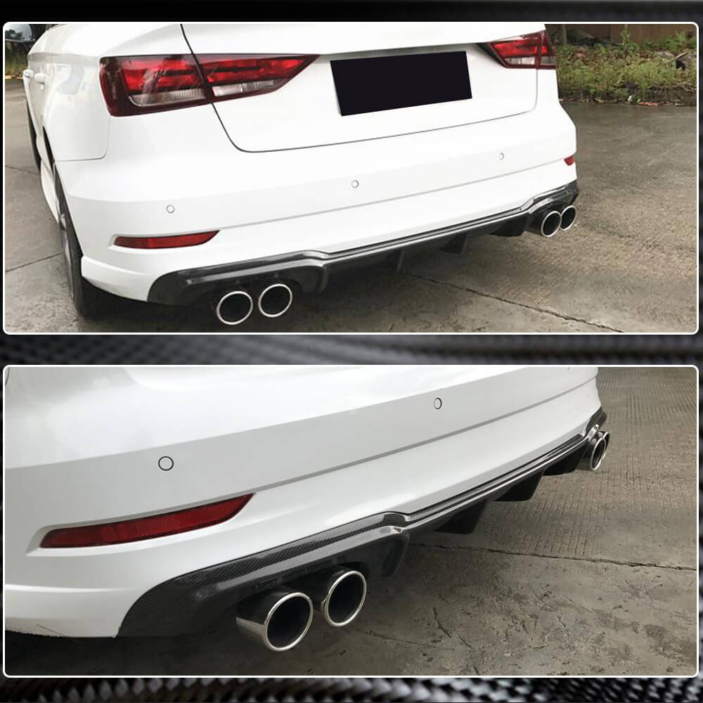 Audi S3 A3 8V Sline Carbon Fiber Rear Bumper Diffuser | Exterior Mods ...