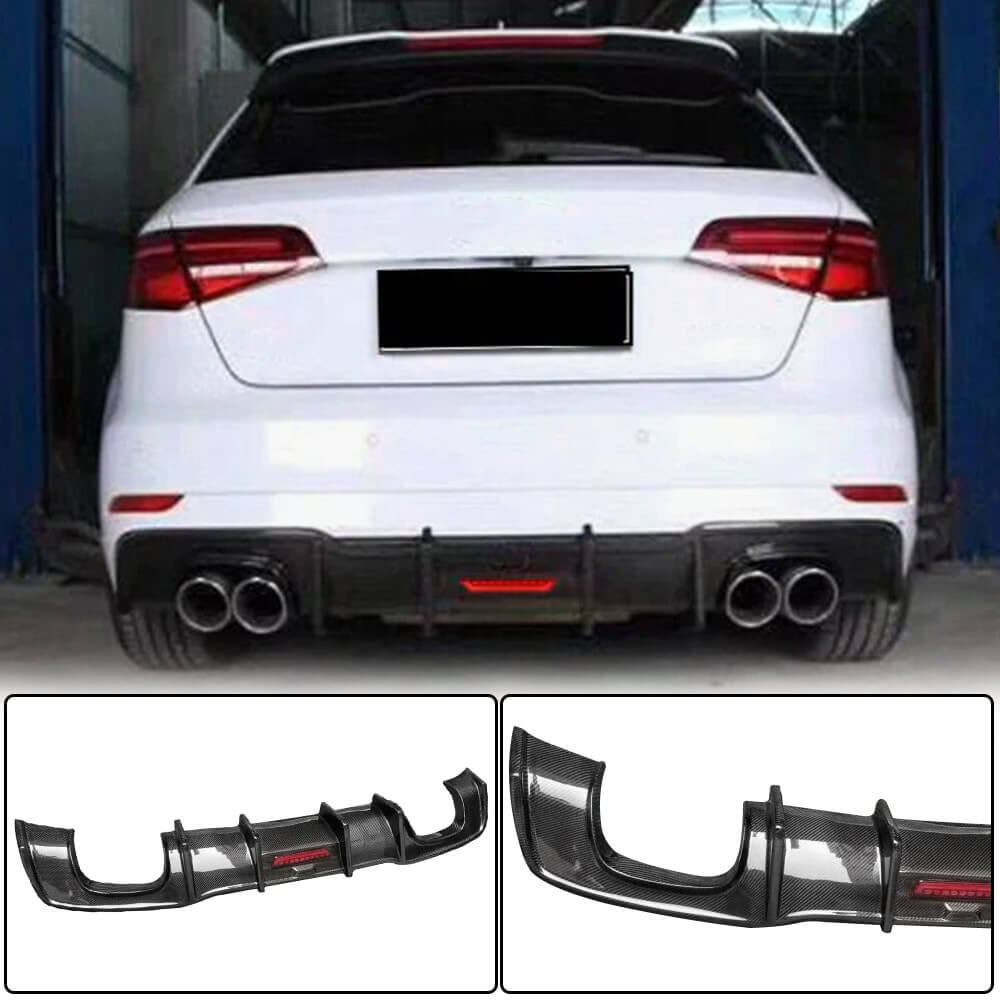 Audi S3 A3 Sline 8V.5 Carbon Fiber Rear Bumper Diffuser | Exterior Mods ...