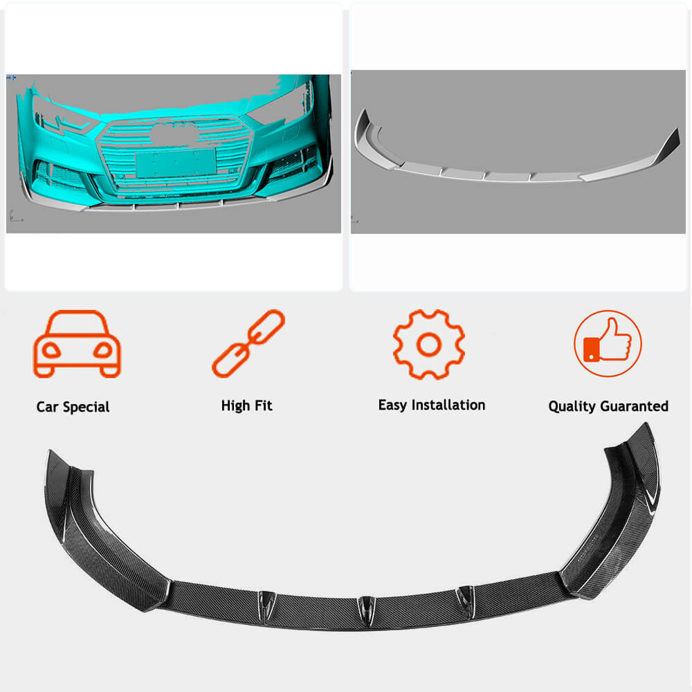 Audi S3 A3 Sline 8V.5 Carbon Fiber Front Lip Spoiler | Exterior Mods ...