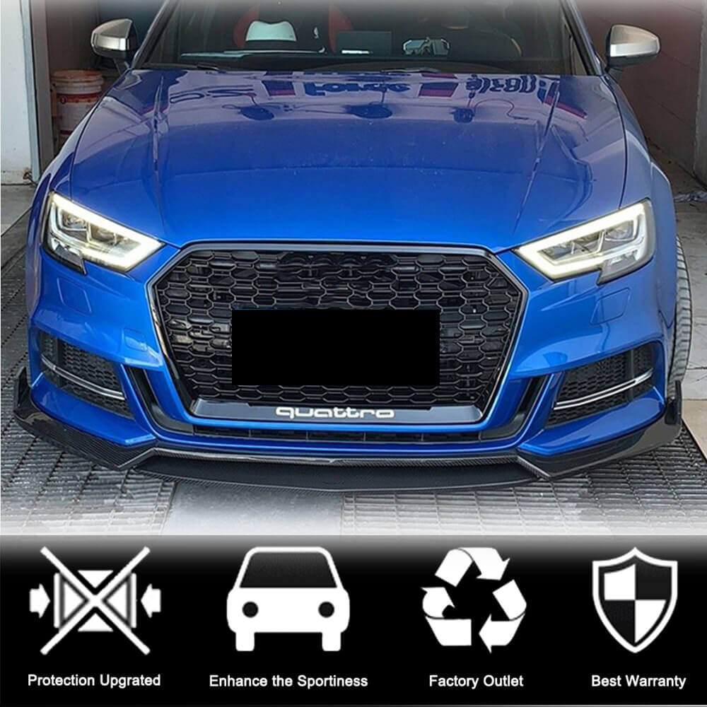 Audi S3 A3 Sline 8V.5 Carbon Fiber Front Bumper Lip Spoiler Splitter – Ahacarbon