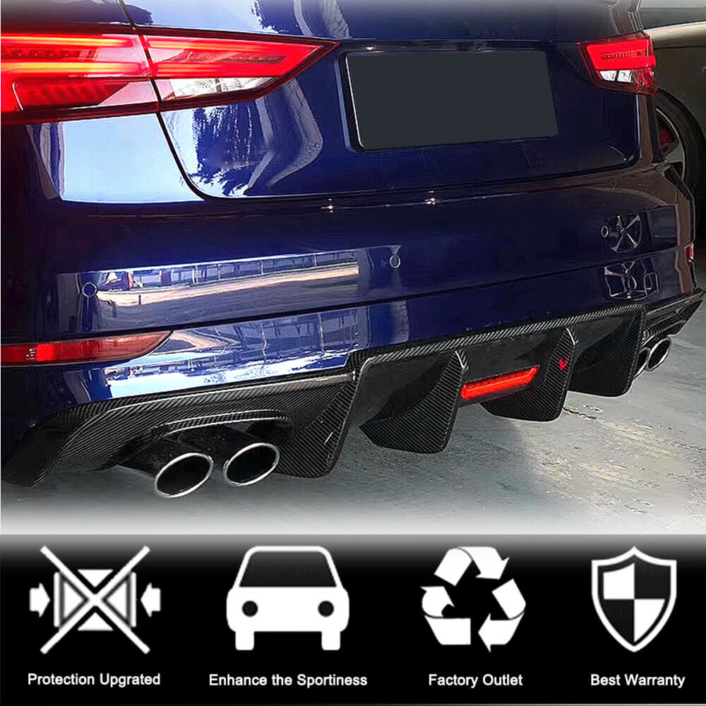 Get Audi A3 Sline S3 Rear Bumper Diffuser | Carbon Fiber Part for Audi