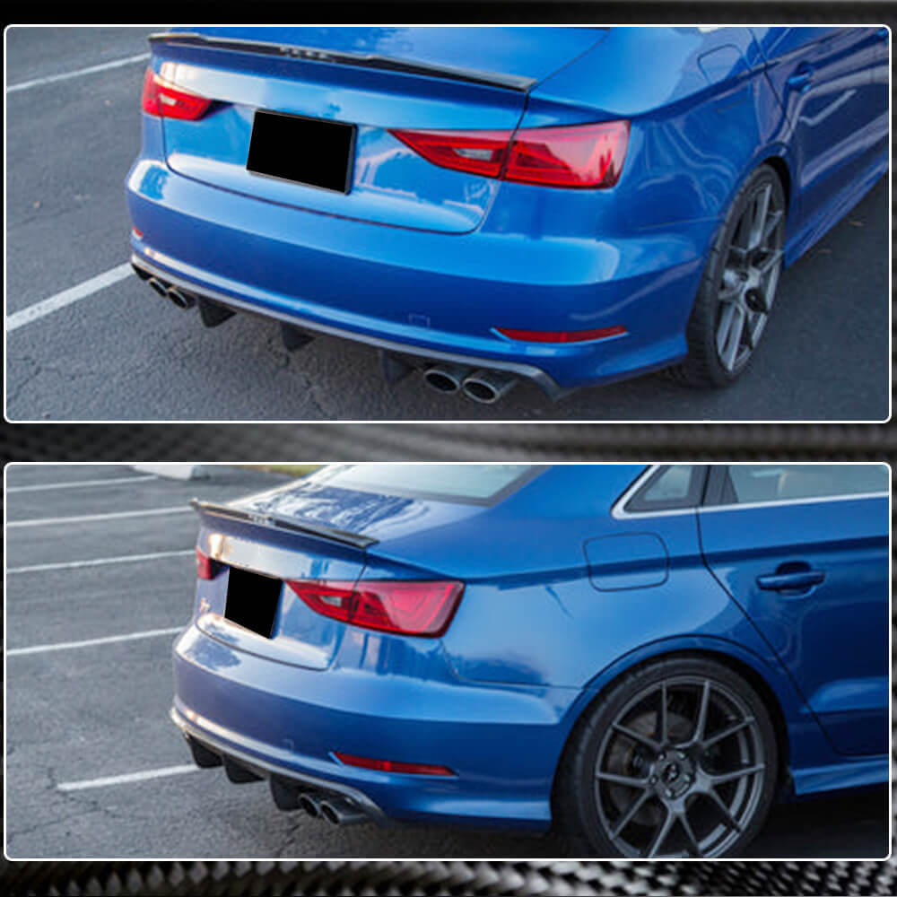 Audi S3 A3 8V Sline Carbon Fiber Rear Diffuser Lip | Exterior Mods ...