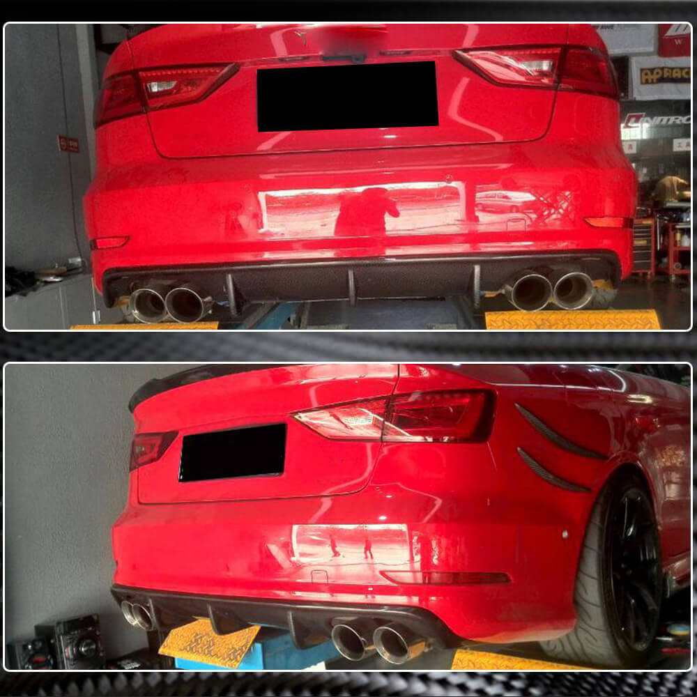 Audi S3 A3 8V Sline Carbon Fiber Rear Diffuser Lip | Exterior Mods ...