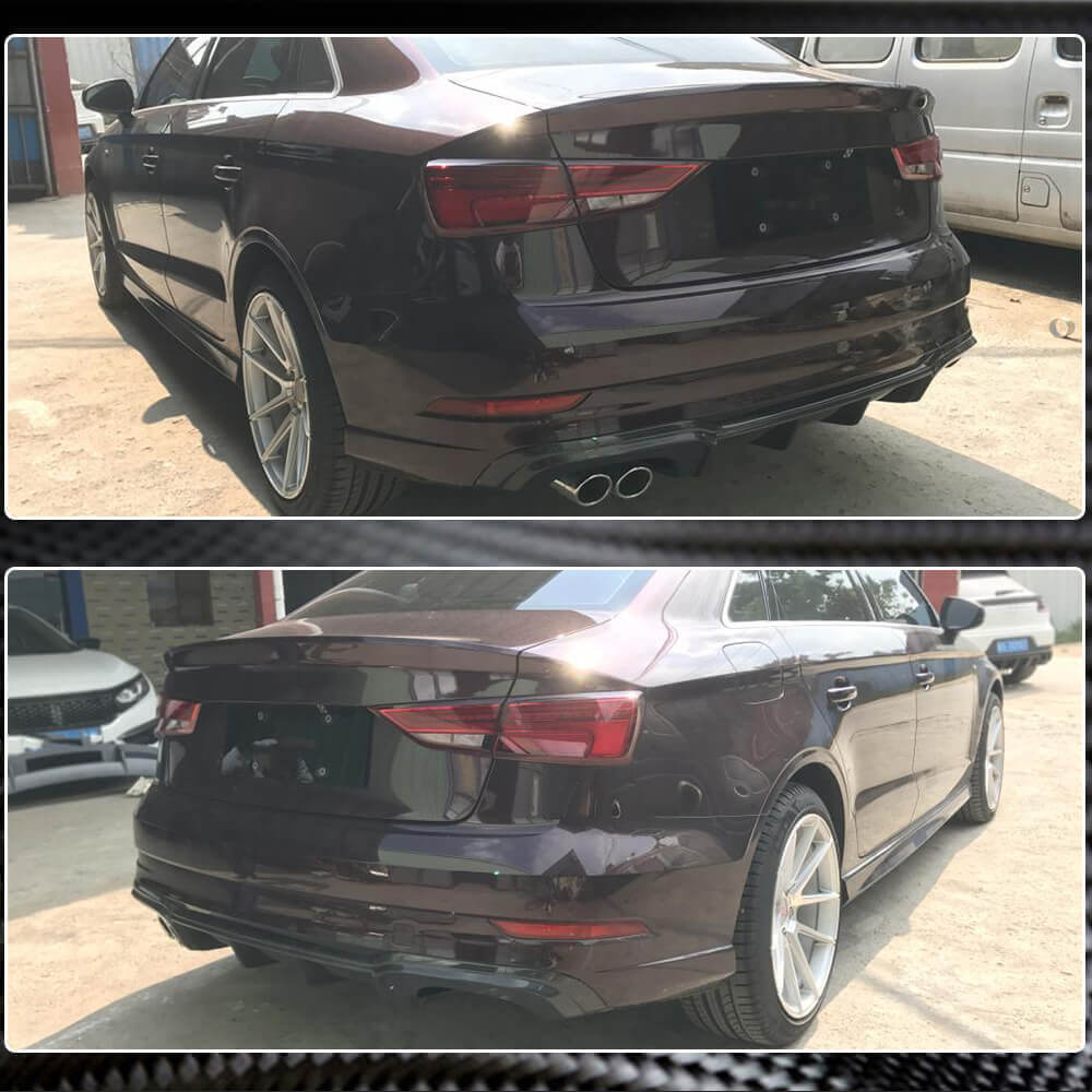 Audi A3 Sline S3 Facelift Carbon Fiber Rear Bumper Diffuser | RS Style ...