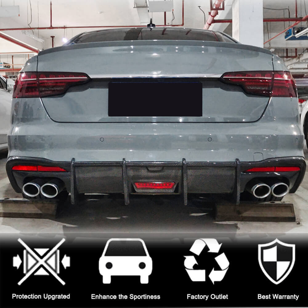 Audi S4 A4 B10 Sline Carbon Fiber Rear Bumper Diffuser | Exterior Mods