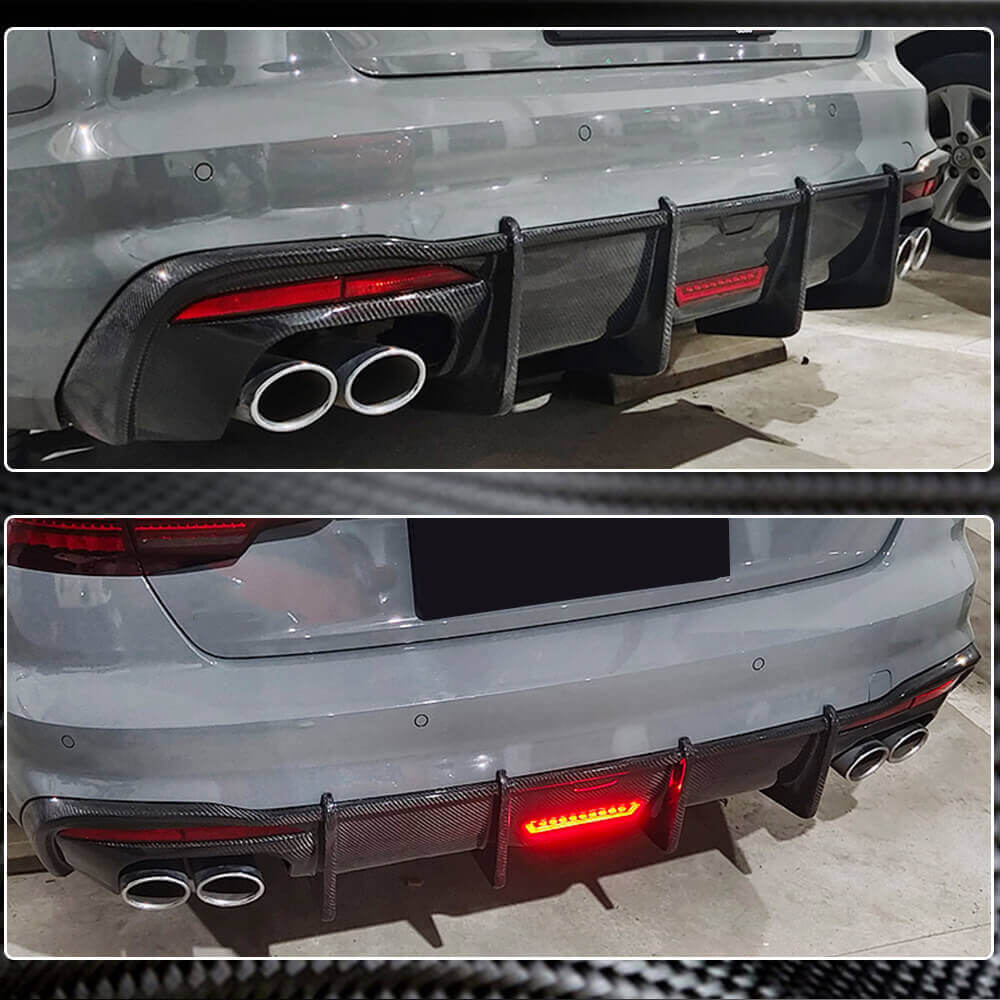 Audi S4 A4 B10 Sline Carbon Fiber Rear Bumper Diffuser | Exterior Mods
