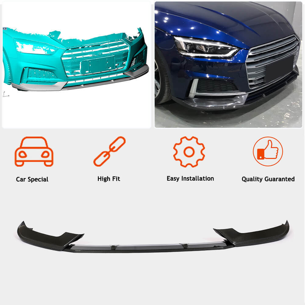 Audi S5 A5 B9 Sline Carbon Fiber Front Lip Spoiler | Exterior Mods