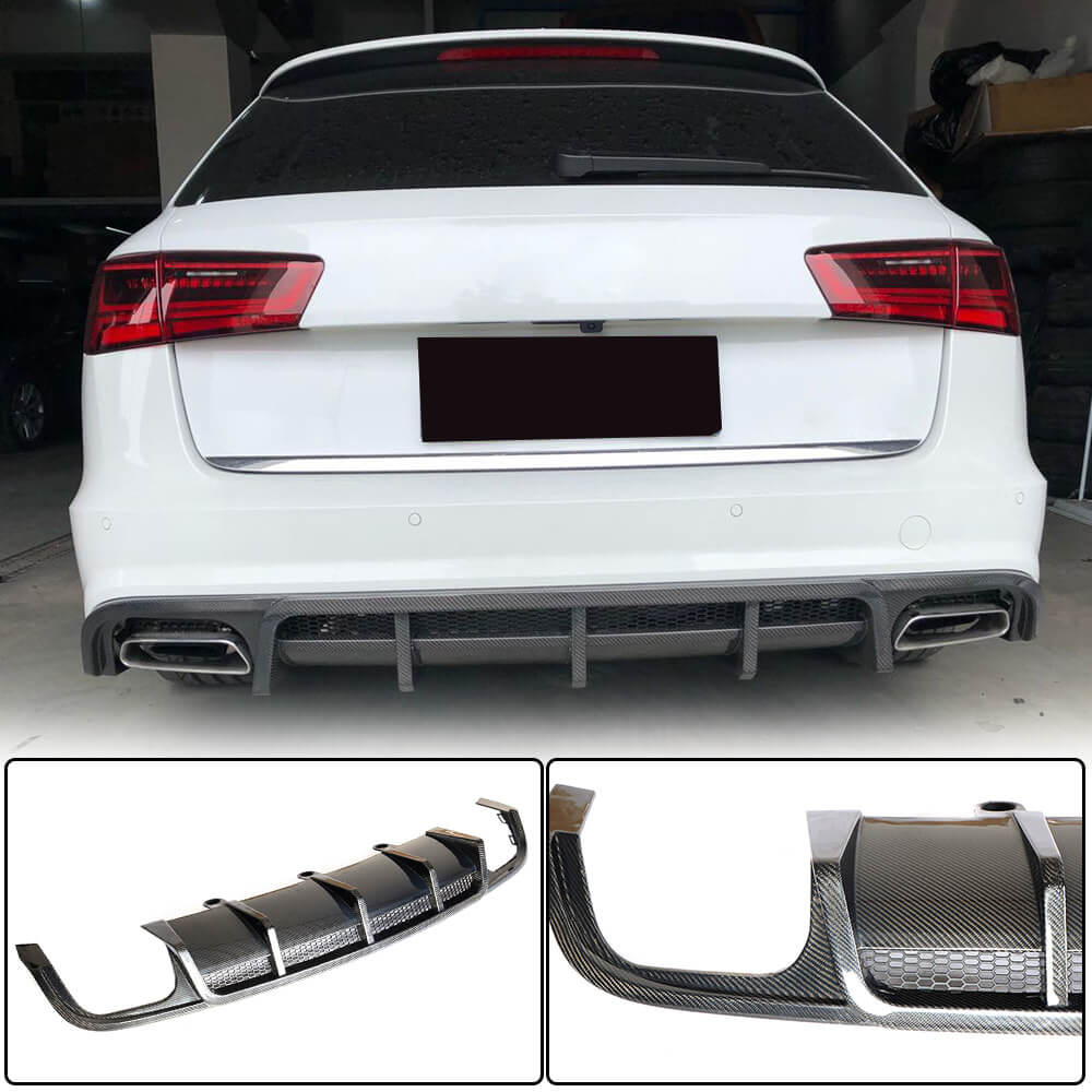 Audi S6 A6 Sline C7 Carbon Fiber Rear Bumper Diffuser Valance Lip