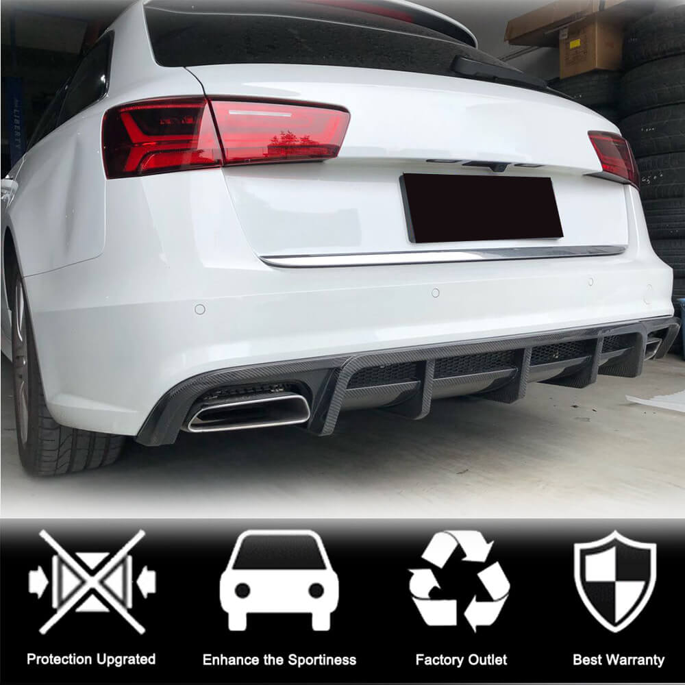Audi S6 A6 Sline C7 Carbon Fiber Rear Bumper Diffuser Valance Lip