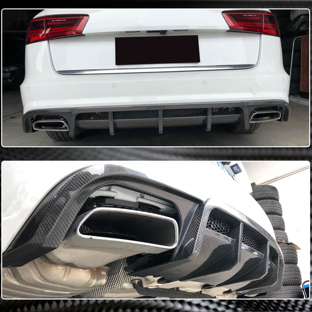 Audi S6 A6 Sline C7 Carbon Fiber Rear Bumper Diffuser Valance Lip