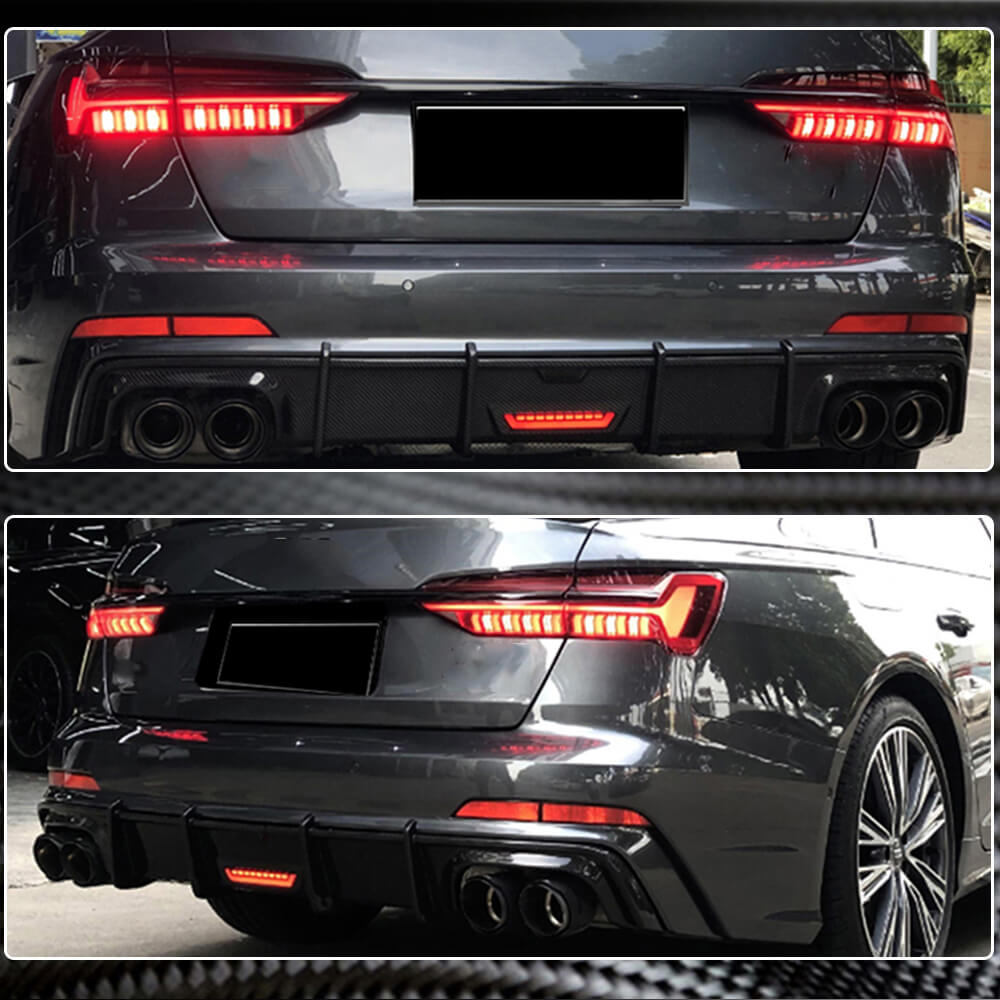 Audi S6 A6 C7 Sline Carbon Fiber Rear Bumper Diffuser | Exterior Mods