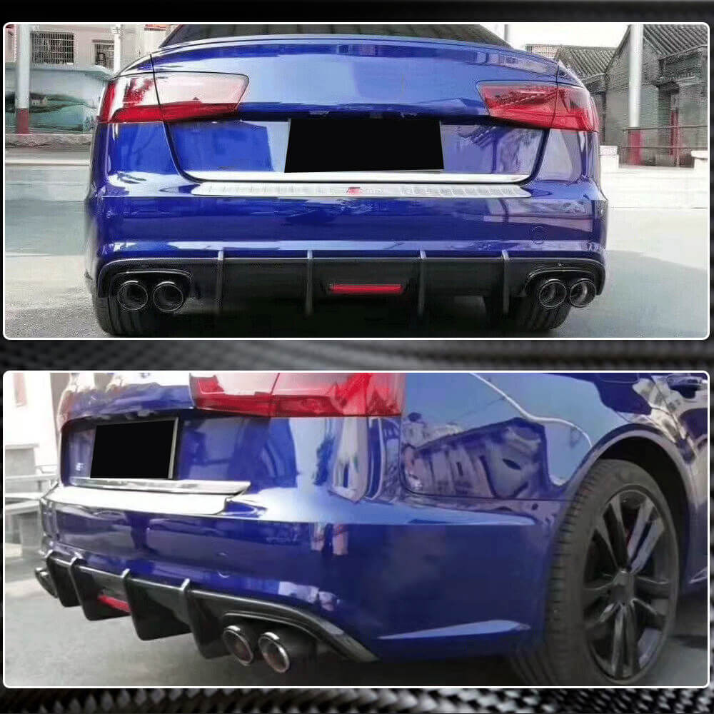 Audi S6 A6 C7 Sline Carbon Fiber Rear Bumper Diffuser | Exterior Mods