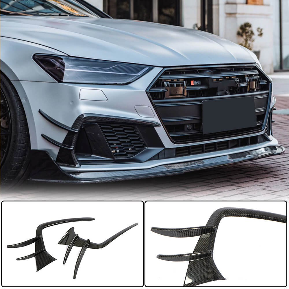 Audi S7 A7 Sline C8 Sportback 2019-2021 Front Bumper Splitters Carbon ...