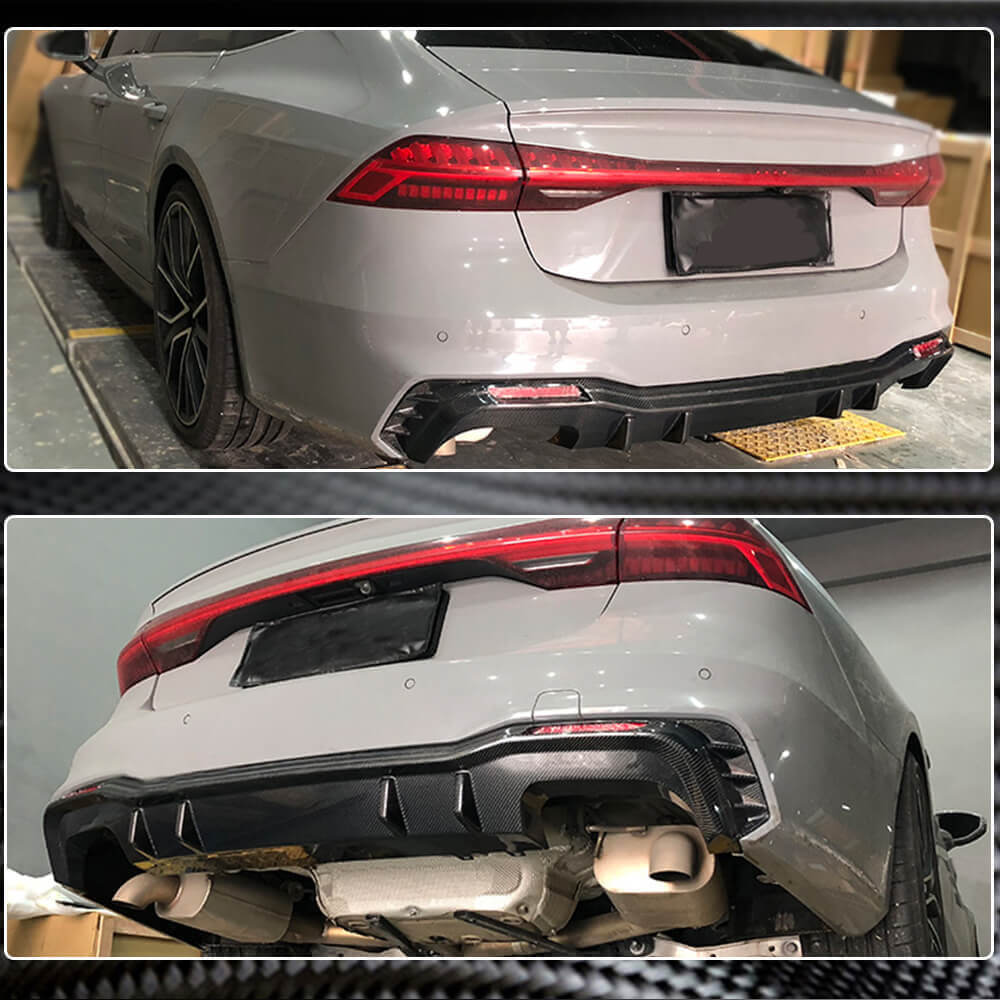 Audi A7 Sline S7 Carbon Fiber Rear Bumper Diffuser Lip | Exterior Mods ...