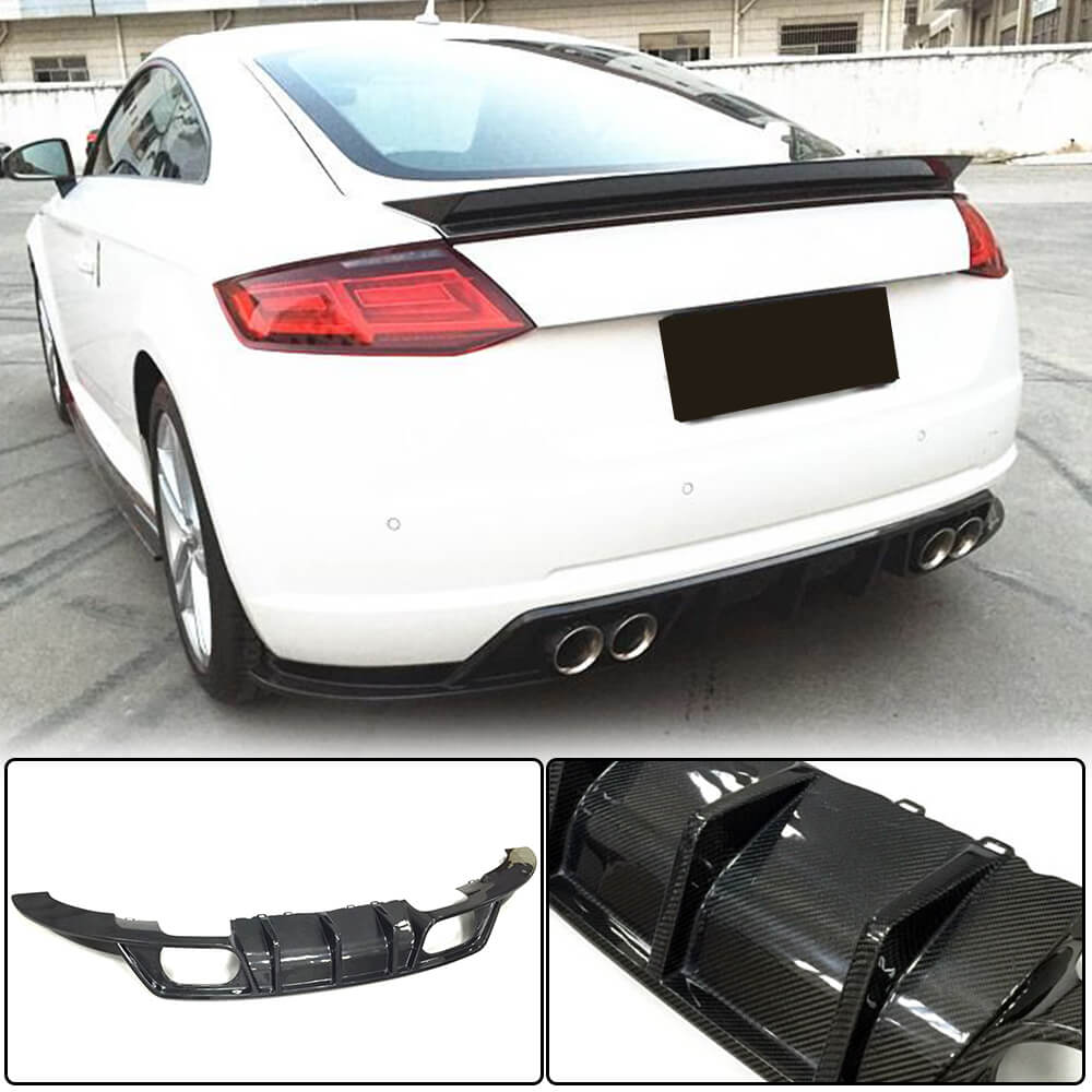 Audi TT MK3 8S Base 2015-2019 Rear Bumper Diffuser Carbon Fiber | Ahacarbon