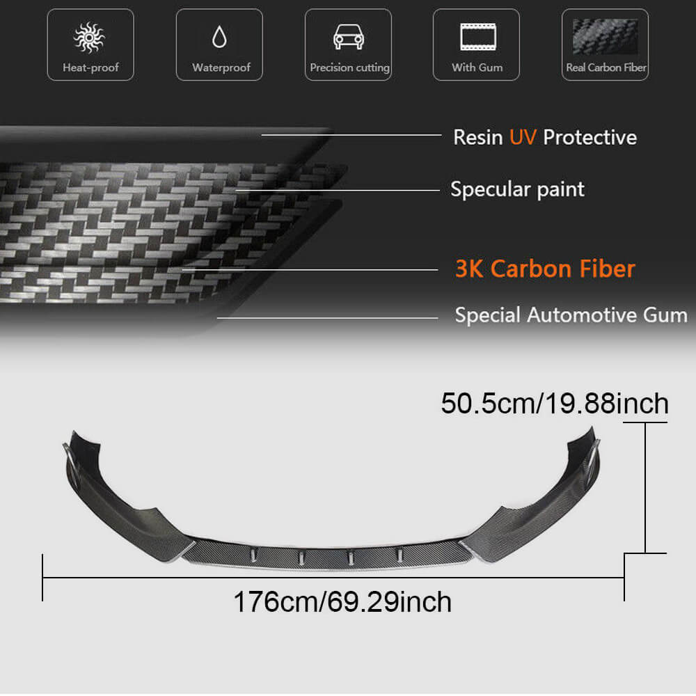 Audi TT MK3 Carbon Fiber Front Lip Spoiler Splitter | Exterior Mods