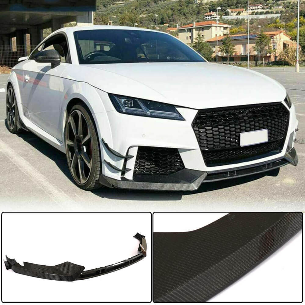 Audi TT RS 8S MK3 2016-2019 Front Bumper Lip Carbon Fiber | Ahacarbon