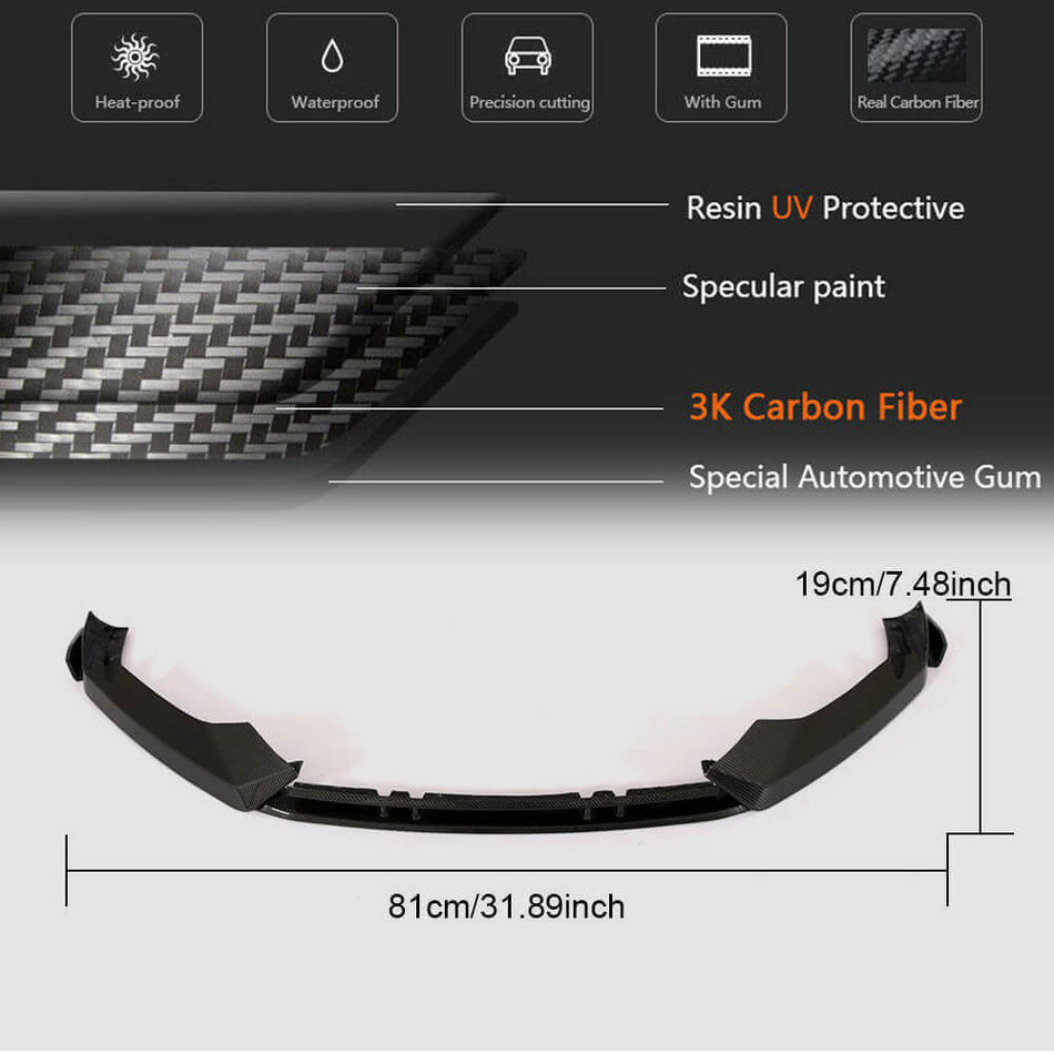 Audi TT RS 8S MK3 Carbon Fiber Front Bumper Lip | Customized Aero Kit