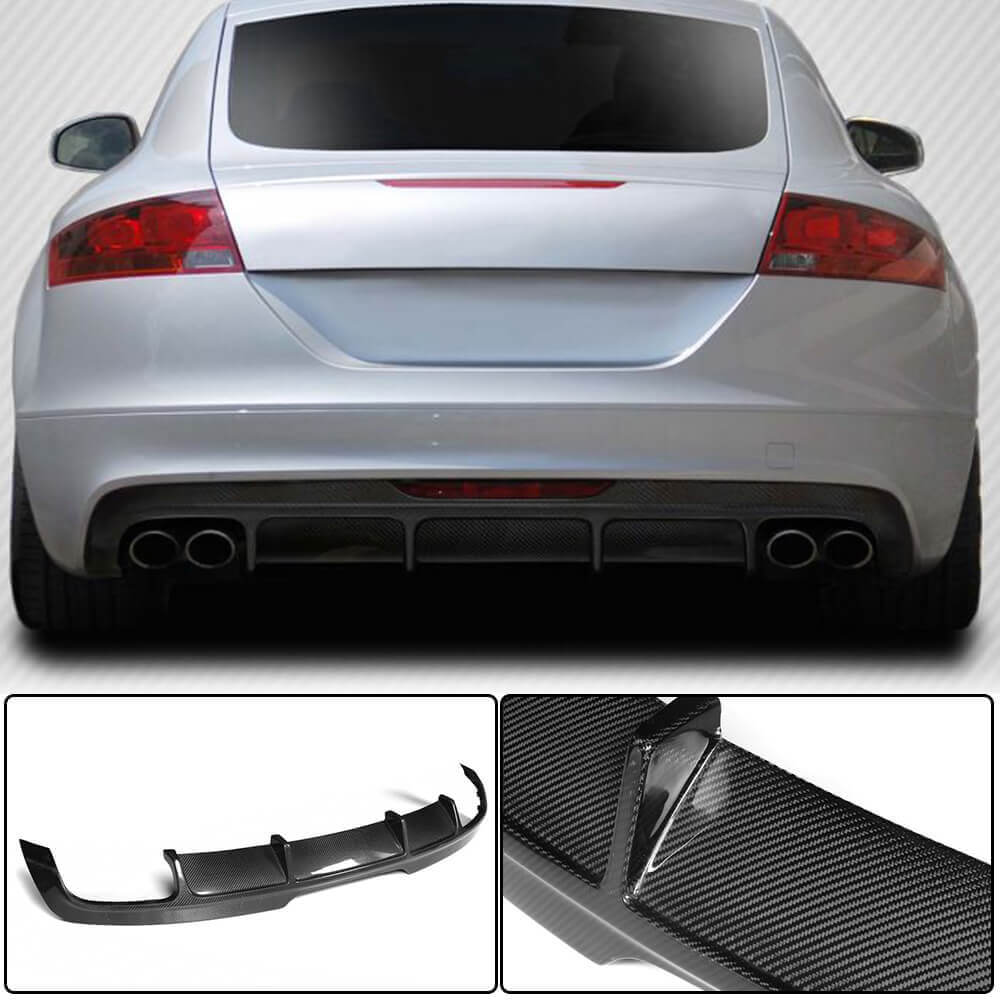 Audi TT/TTS (MK2/8J) Carbon Fiber Rear Bumper Diffuser Valance Lip