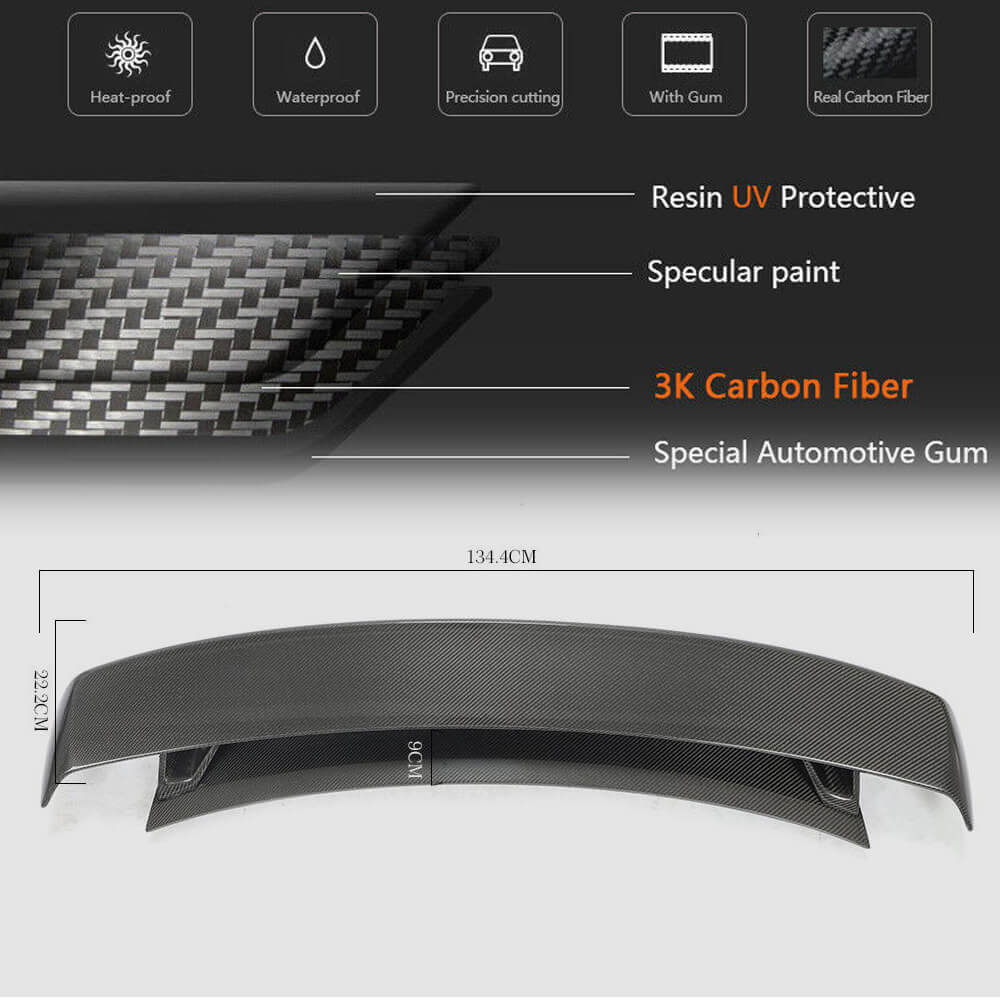 Audi TT TTS MK2 Carbon Fiber Rear Trunk Spoiler Wing | Exterior Mods ...