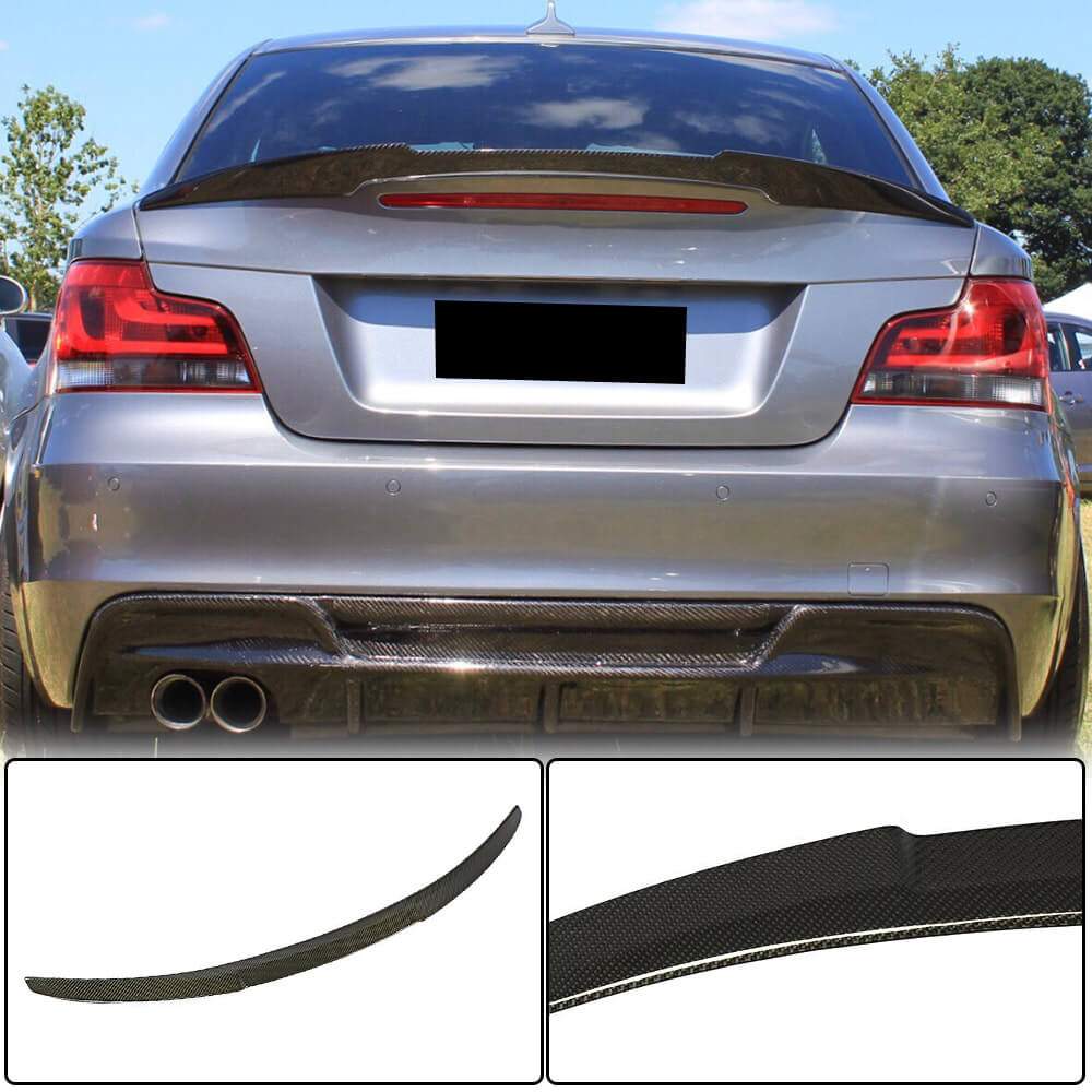 BMW 1 Series E82 M4 Style Carbon Fiber Rear Trunk Spoiler Wing Lip ...