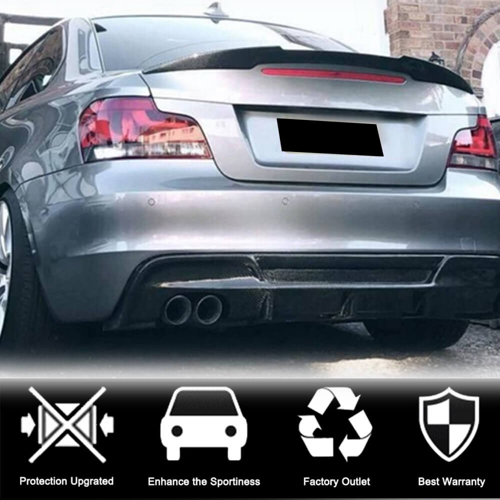 BMW 1 Series E82 M4 Style Carbon Fiber Rear Trunk Spoiler Wing Lip ...