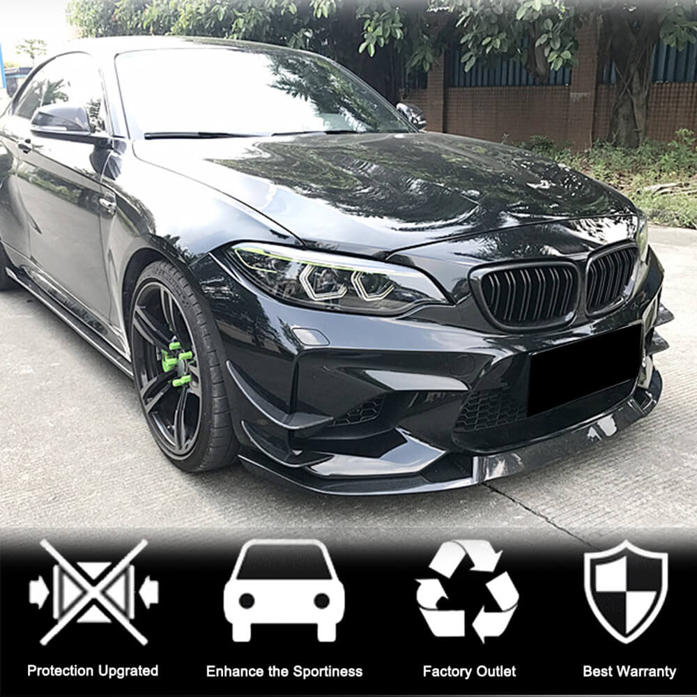 BMW 2 Series F87 M2 2016-2020 Front Bumper Lip Carbon Fiber | Ahacarbon