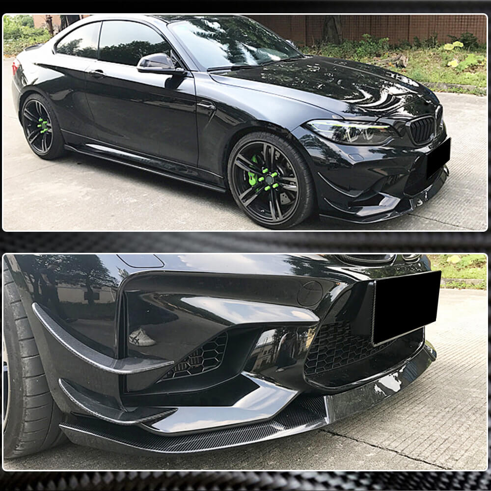 BMW 2 Series F87 M2 2016-2020 Front Bumper Lip Carbon Fiber | Ahacarbon