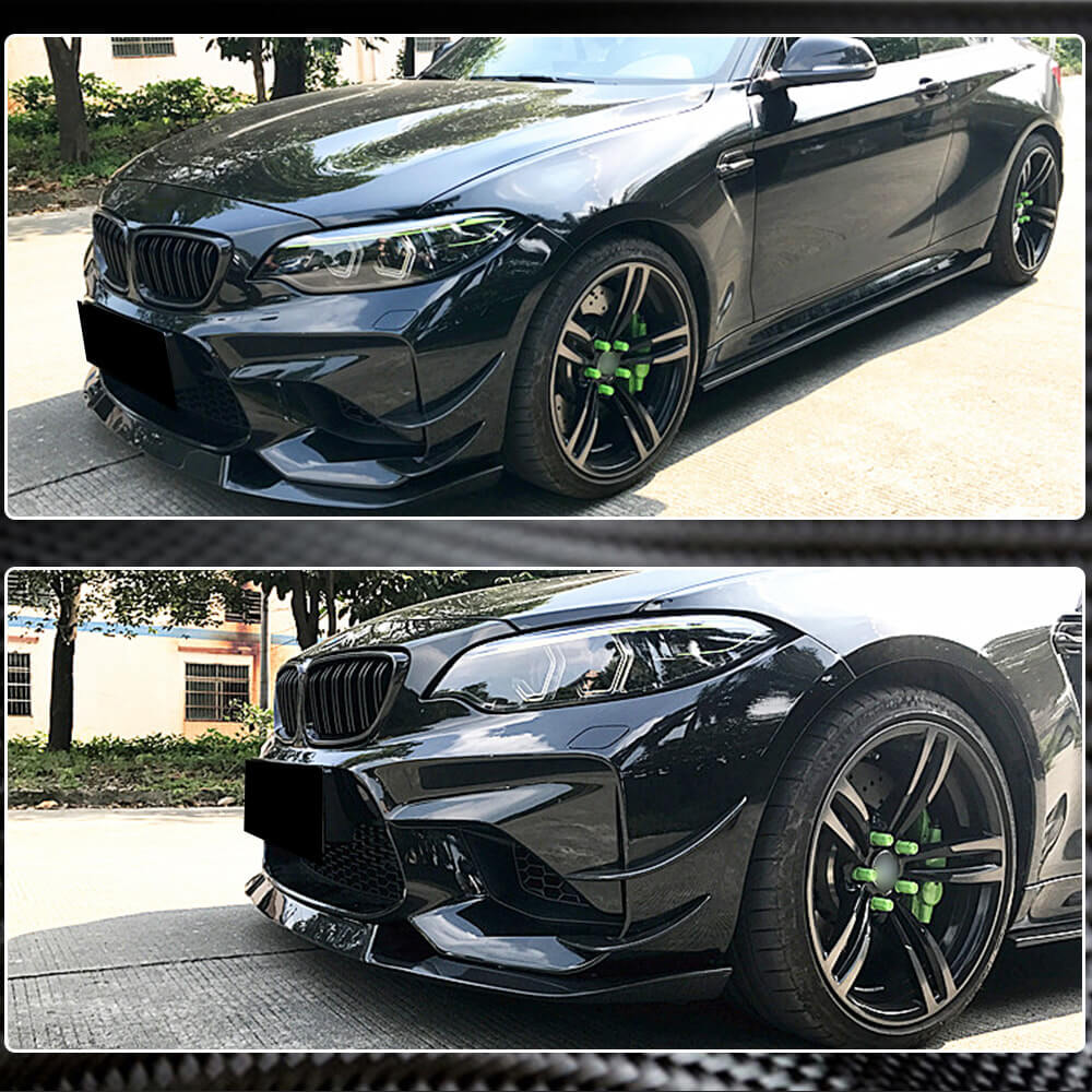 BMW 2 Series F87 M2 2016-2020 Front Bumper Lip Carbon Fiber | Ahacarbon