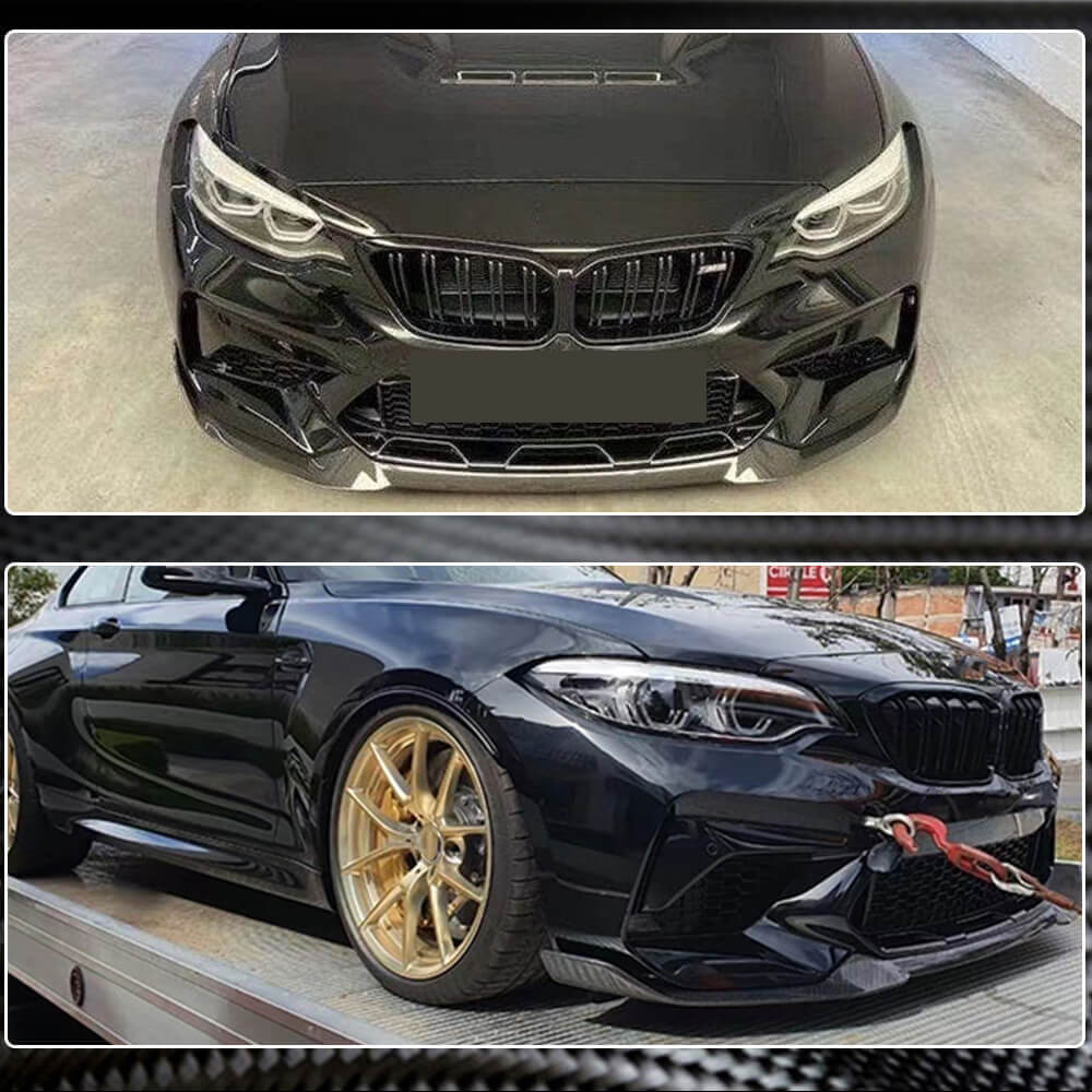 BMW F87 M2 Competition M2C Carbon Fiber Front Bumper Lip Spoiler