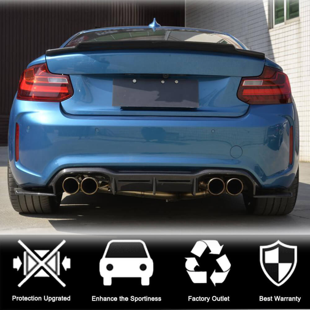 BMW F87 M2 M2C Carbon Fiber Rear Bumper Diffuser Lip | Exterior Mods