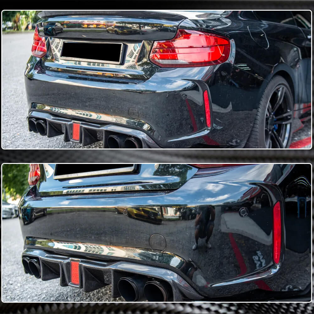 BMW F87 M2 M2C Carbon fiber Rear Diffuser Splitters | Exterior Mods