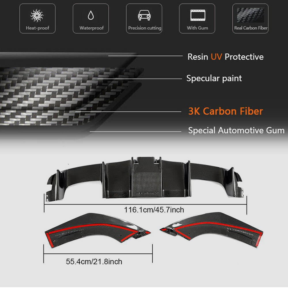 BMW F87 M2 M2C Carbon fiber Rear Diffuser Splitters | Exterior Mods