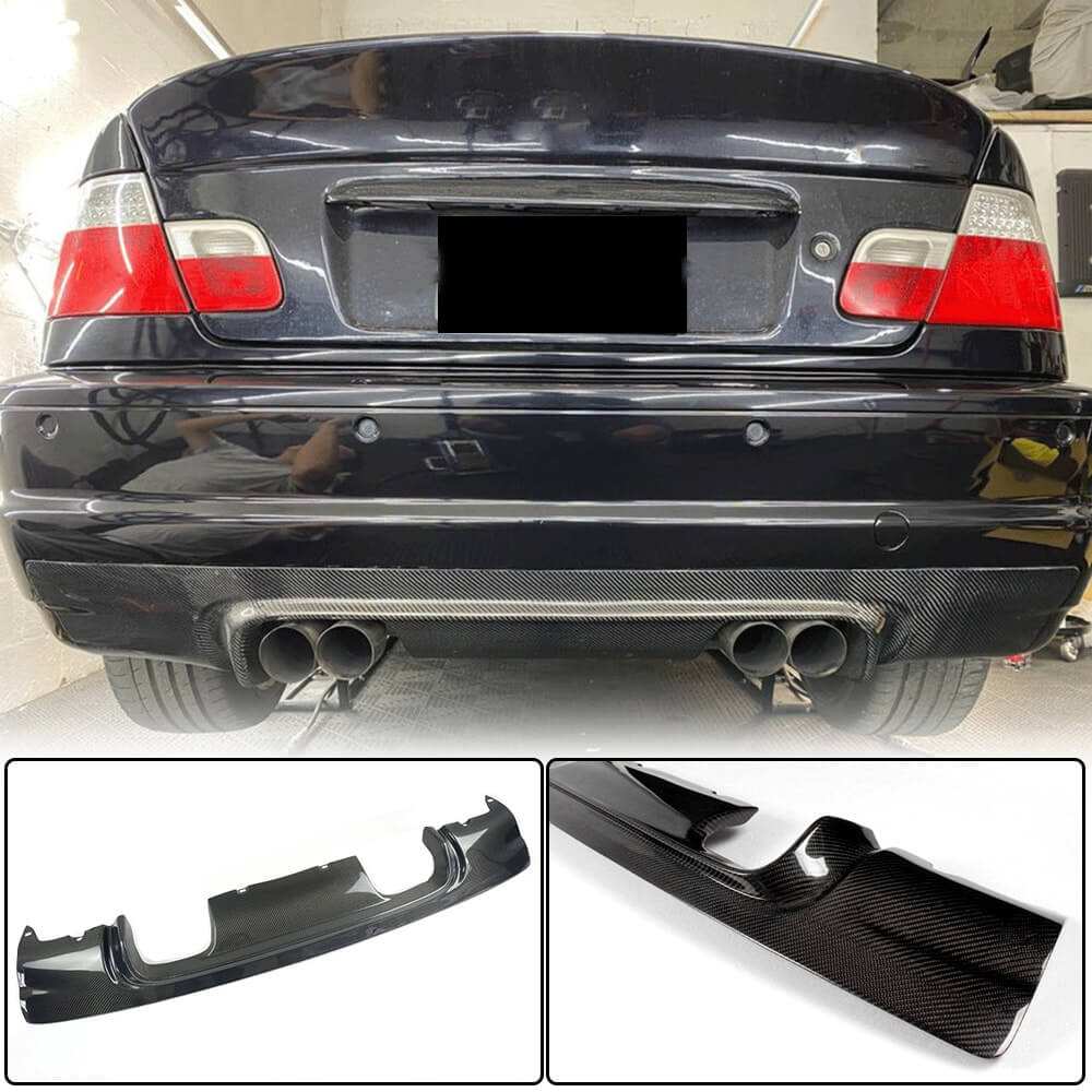 BMW E46 M3 Carbon Fiber Rear Diffuser Valance Lip | Exterior Retrofit